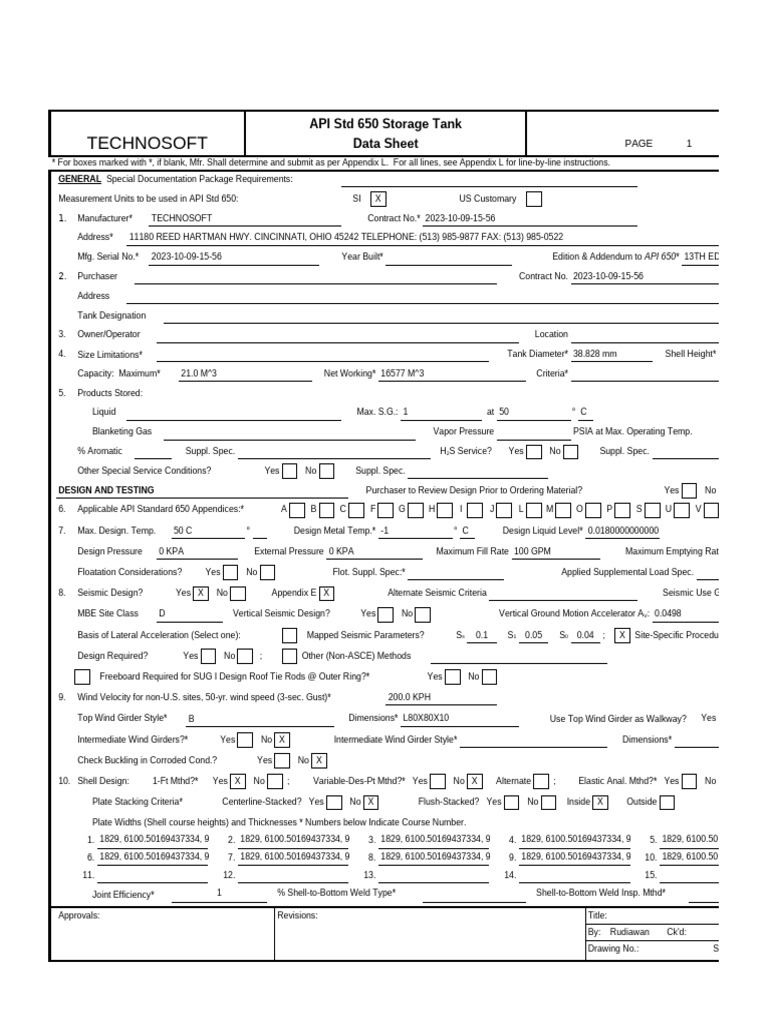Process Water Tank 3630 TK 002 API 650 DATASHEET 2023 10 10 12 36 47 V0 ...