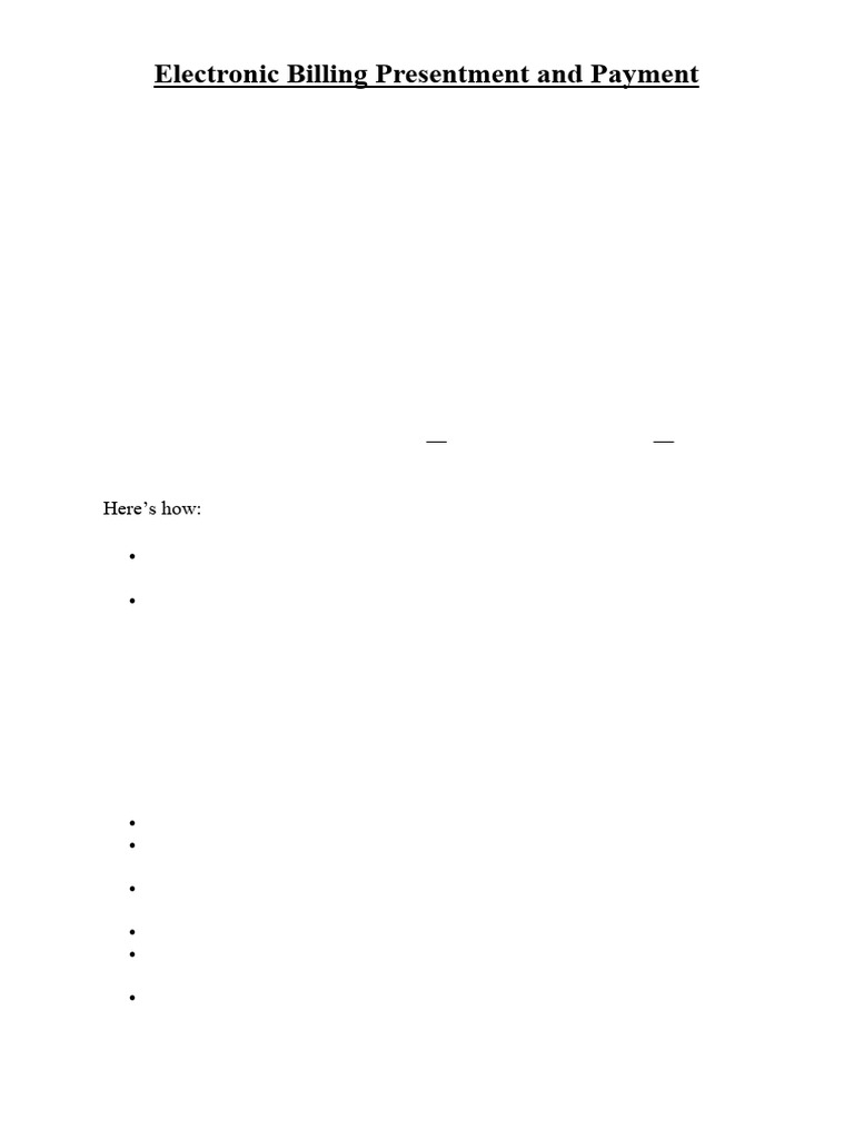 Electronic Billing Presentment and Payment | PDF