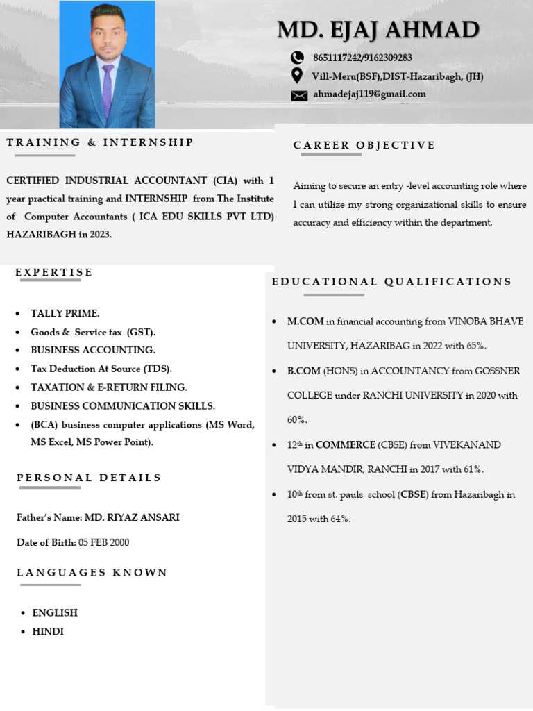 MD Ejaj Ahmad CV | PDF