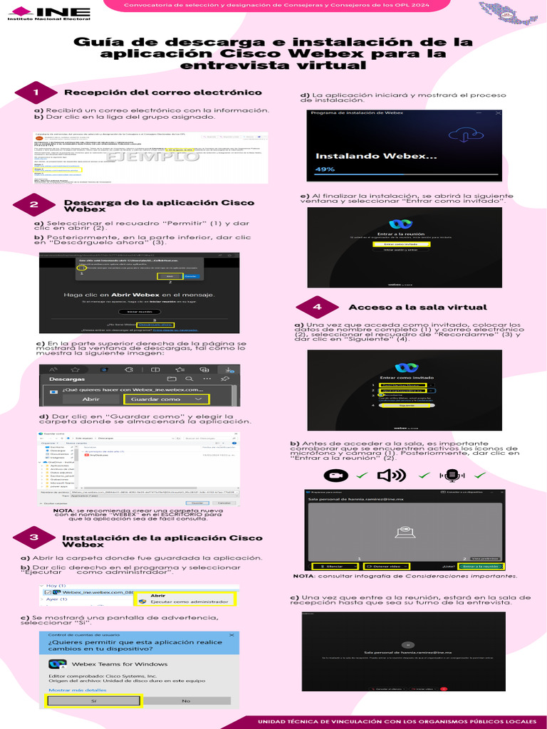 Pasos - Webex - Consejerías - 2024 (Infografía) | PDF