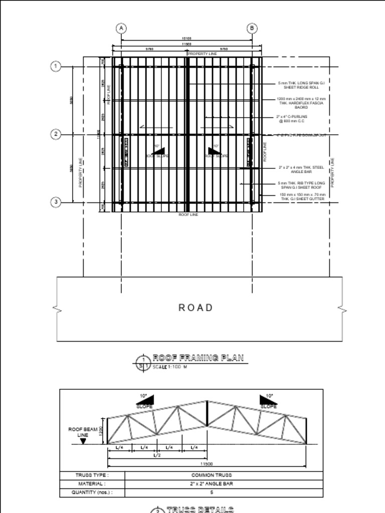 Roof Framing Plan & Truss Details | PDF | Roof | Building Engineering