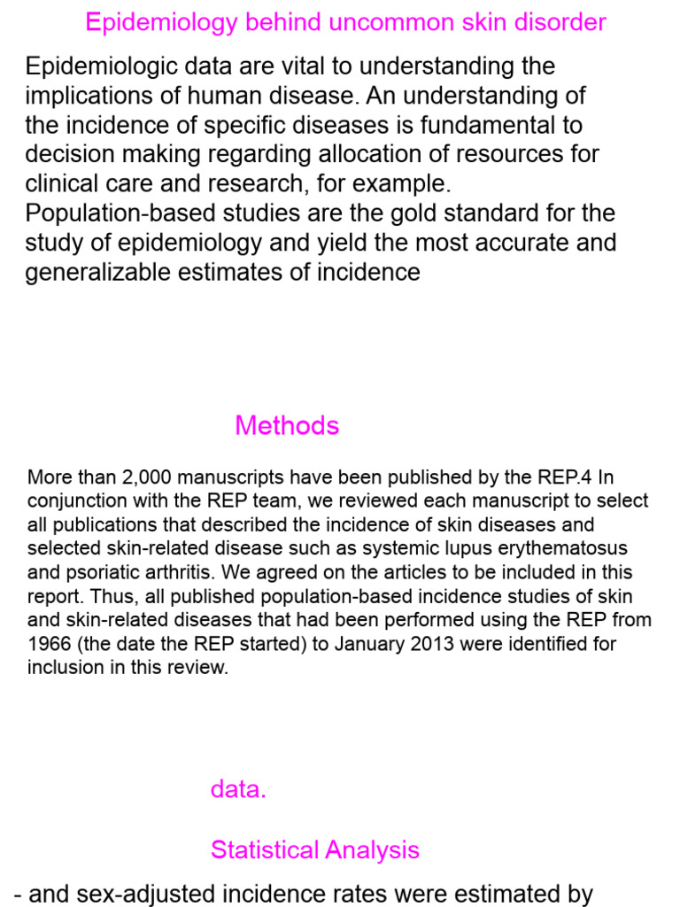Epidemiology of Rare Skin Disorders | PDF