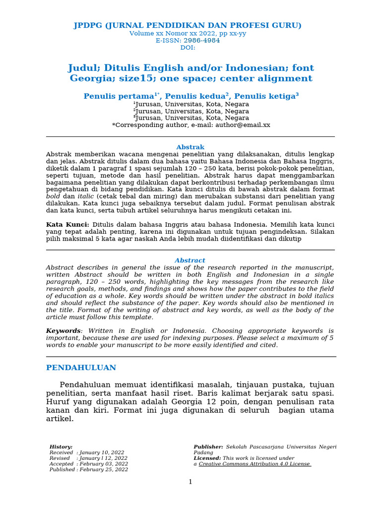 Template JPDPG Unp | PDF