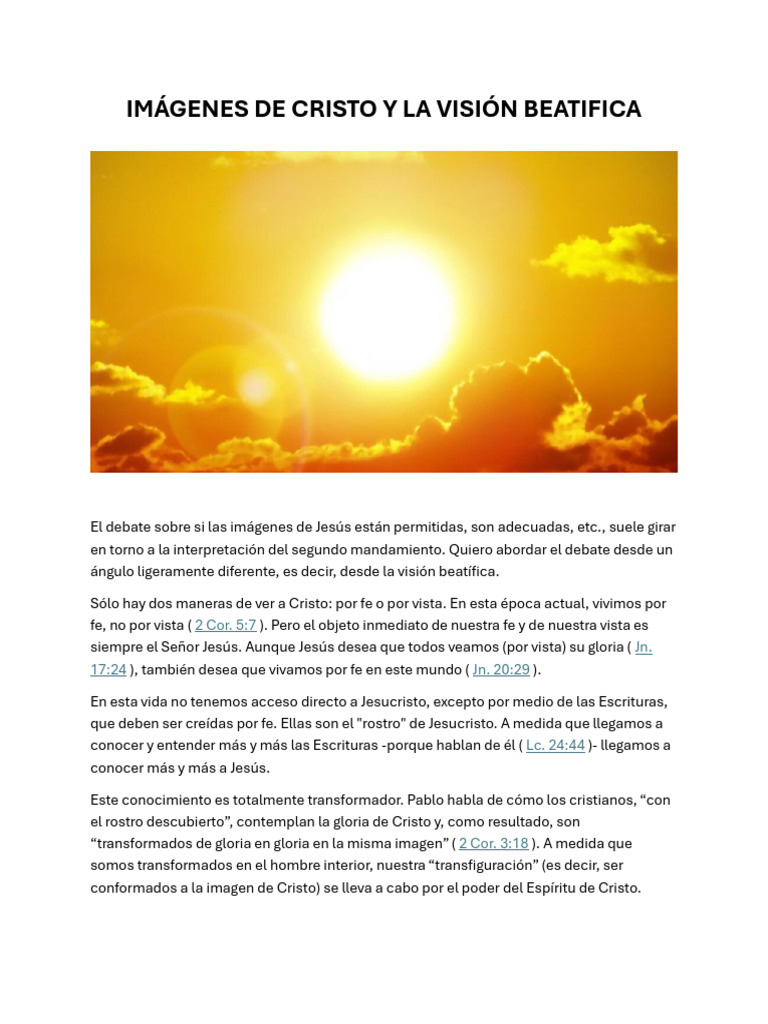 Vision Beatifica de Cristo | PDF