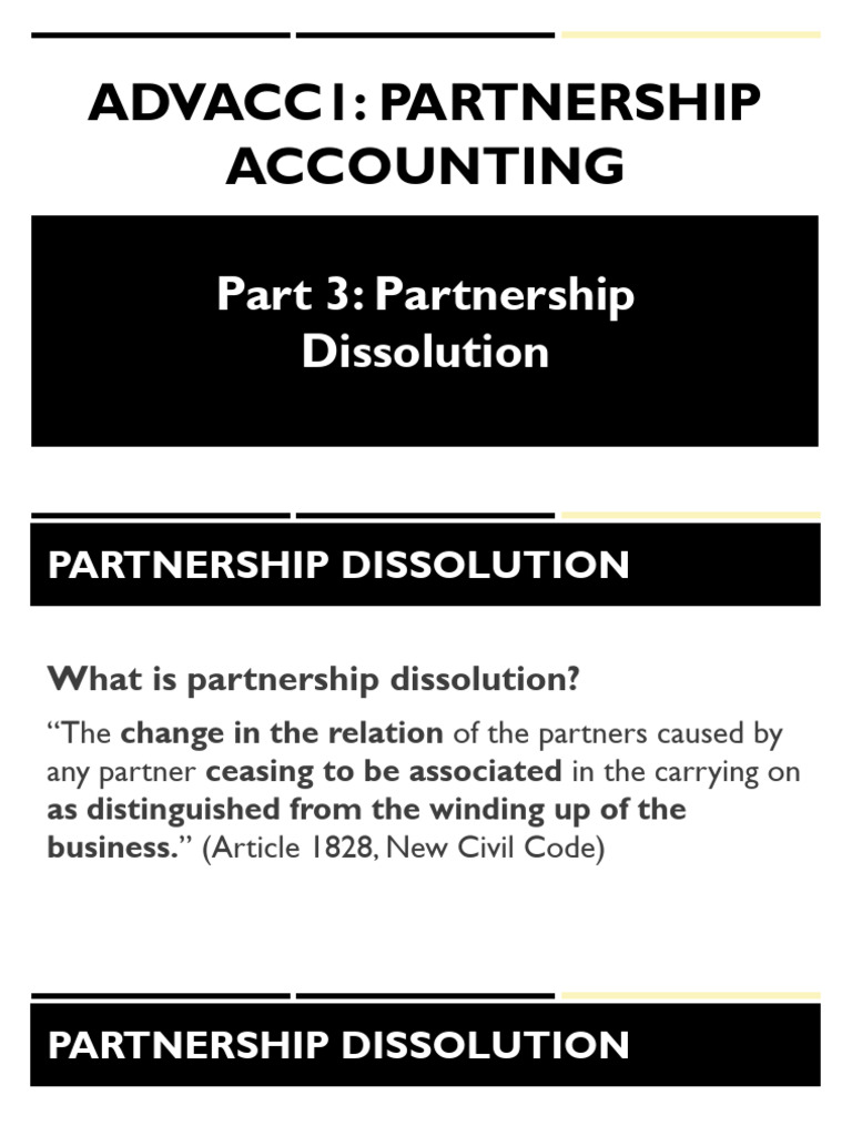 ADVACC1 Partnership Dissolution Part I | PDF