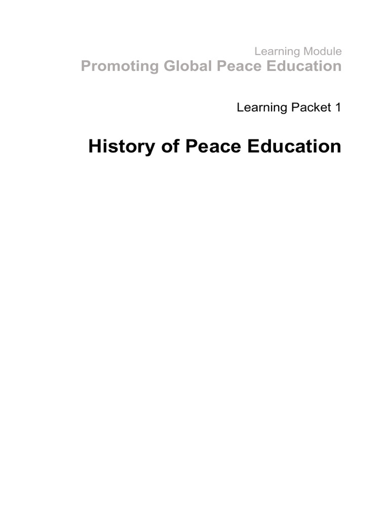 LP1 History of Peace Education UIEC0301 | PDF