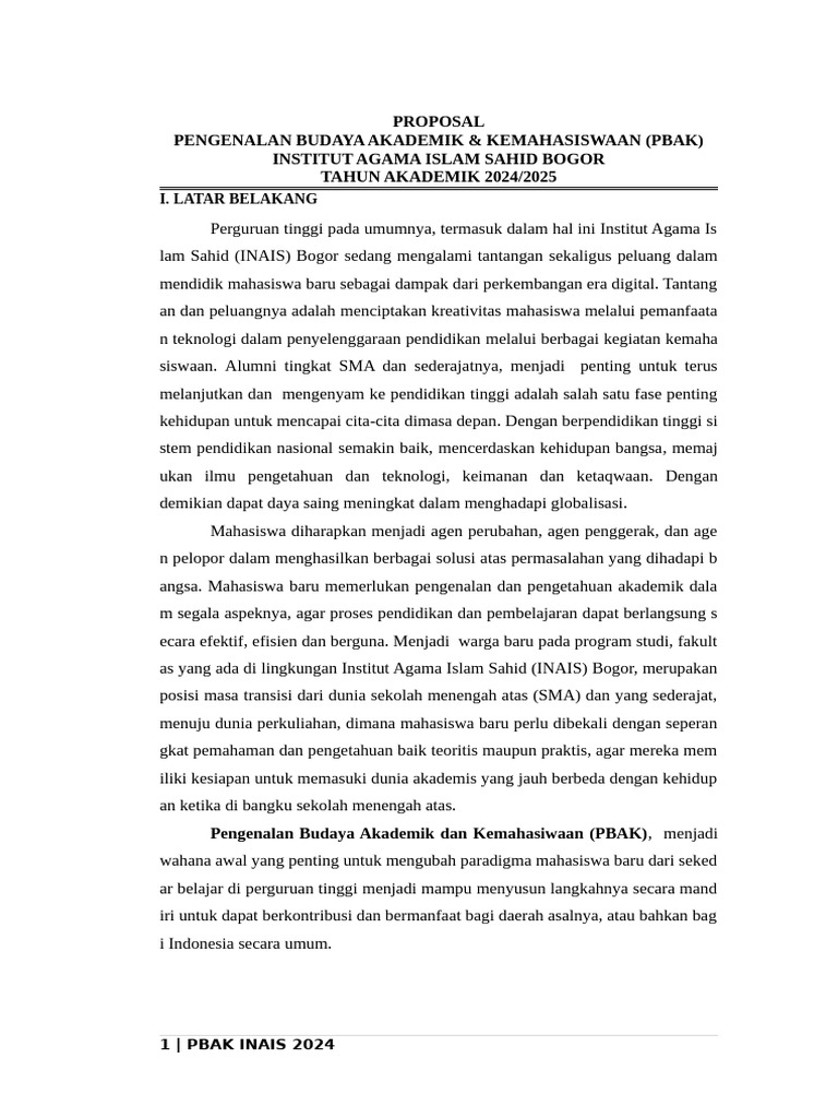 Proposal PBAK 2024 | PDF