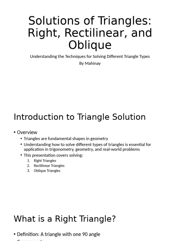 Solutions of Triangles | PDF