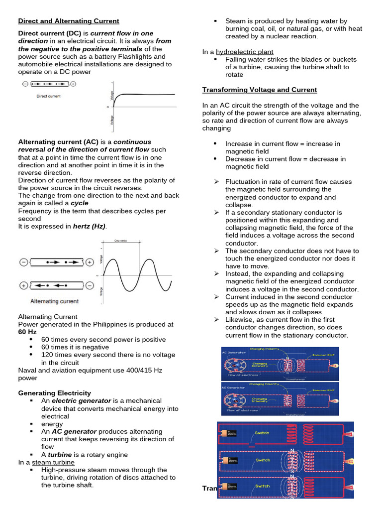 Tac 1 Reviewer | PDF | Electric Power | Alternating Current