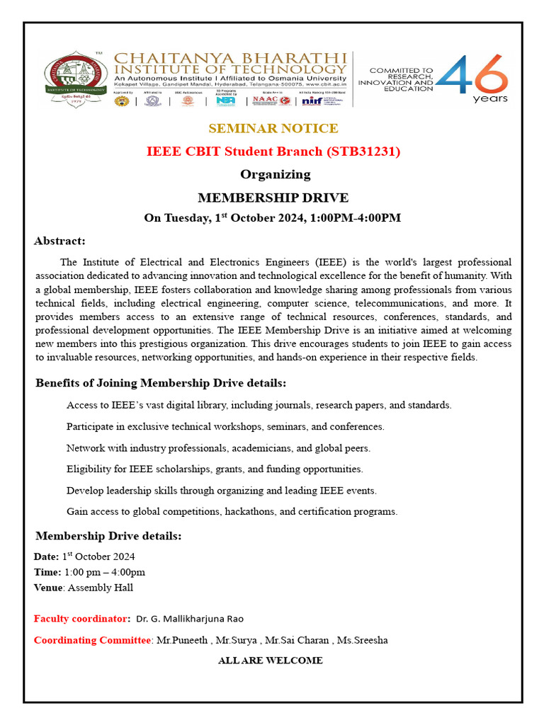 IEEE Membership Drive Seminar 2024 | PDF | Computers