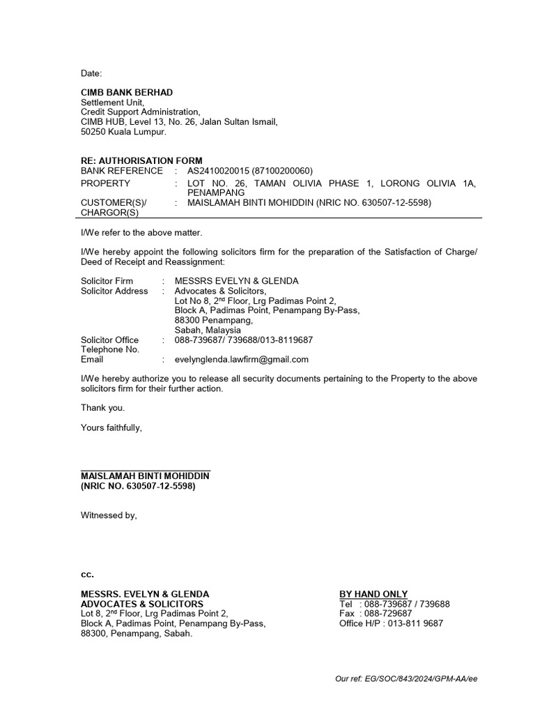 Authorisation Form | PDF