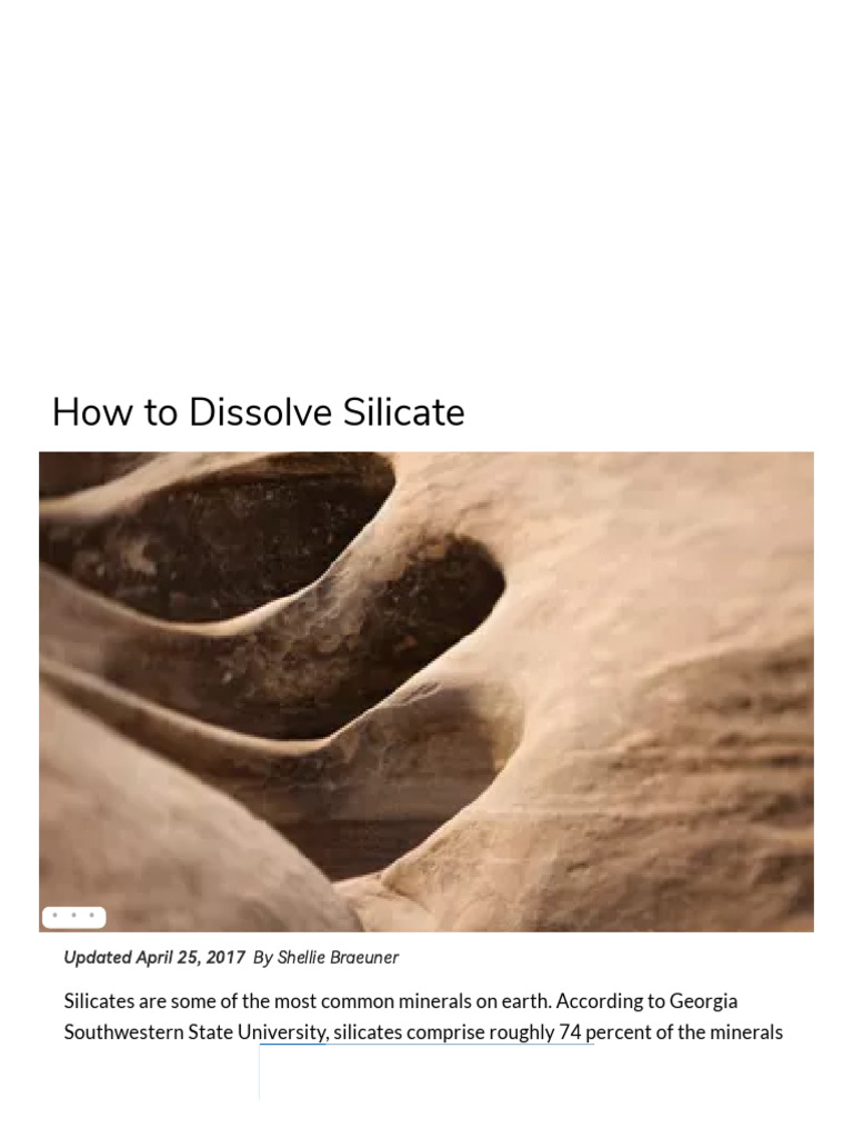 How To Dissolve Silicate - Sciencing | PDF | Wellness | Science & Mathematics