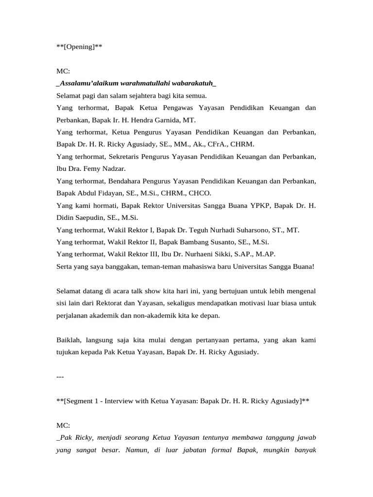 script 2 - talkshow | PDF