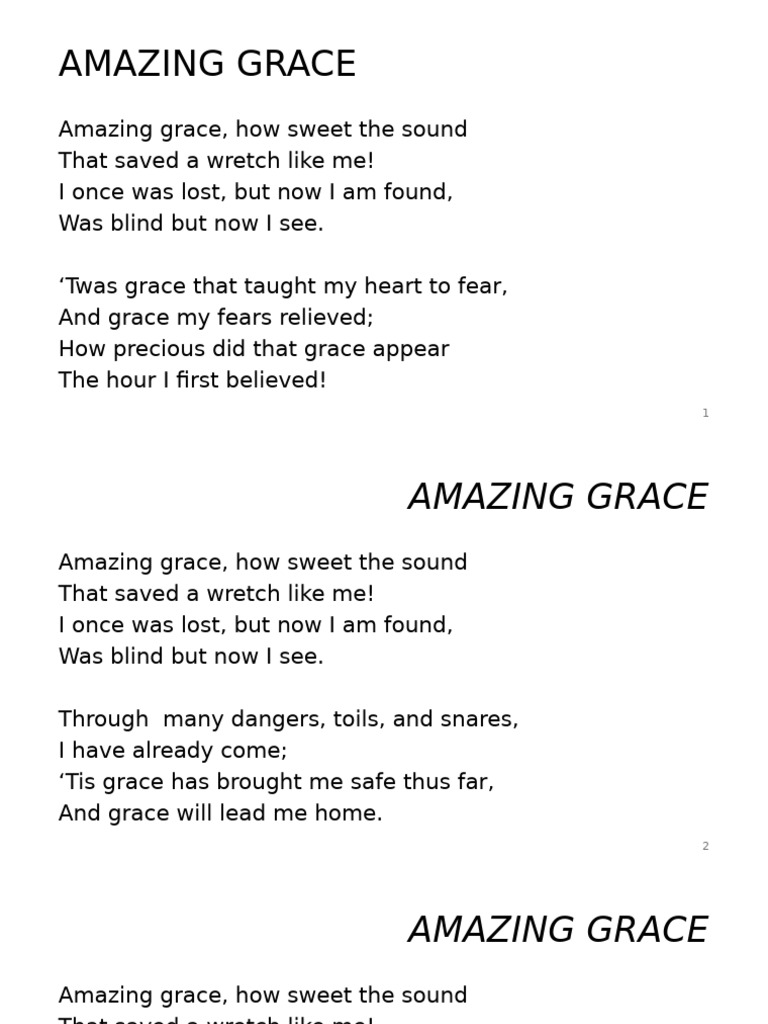 Amazing Grace Lyrics | PDF
