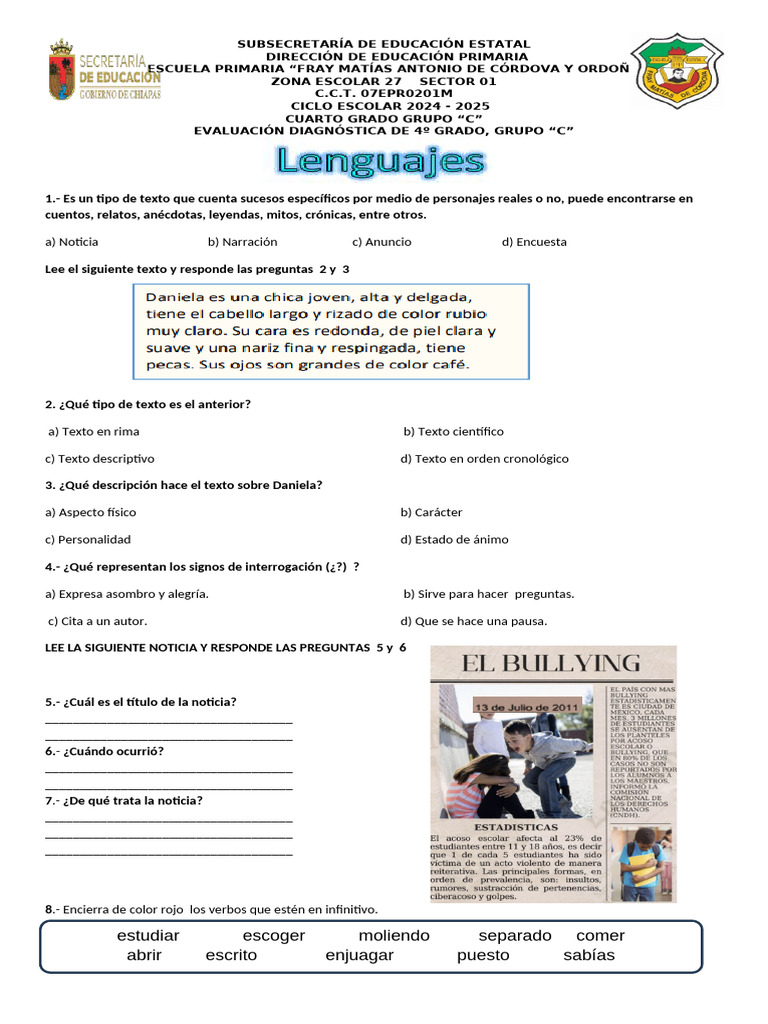 Diagnóstico Esp 4 | PDF