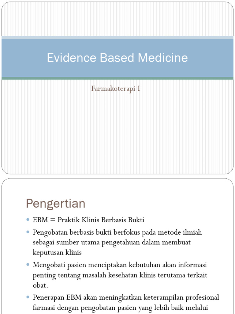EBM Farmakoterapi 1 | PDF