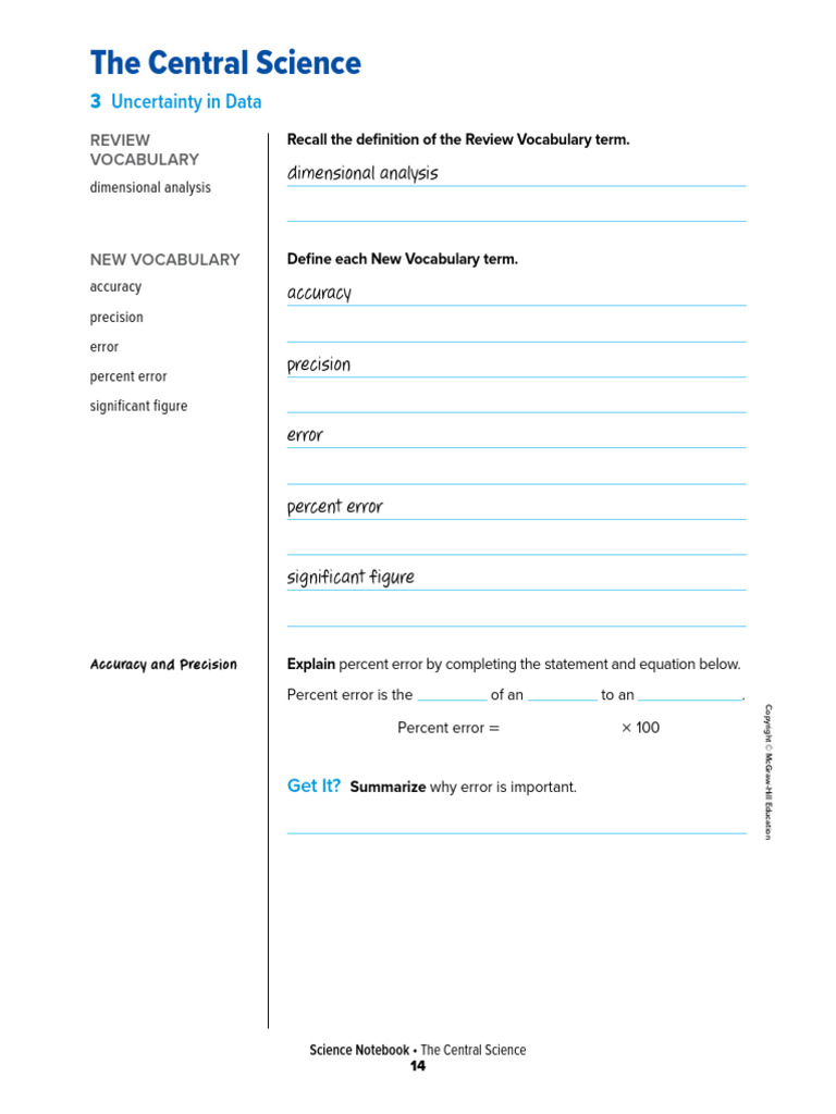 Science Notebook - Uncertainty in Data | PDF