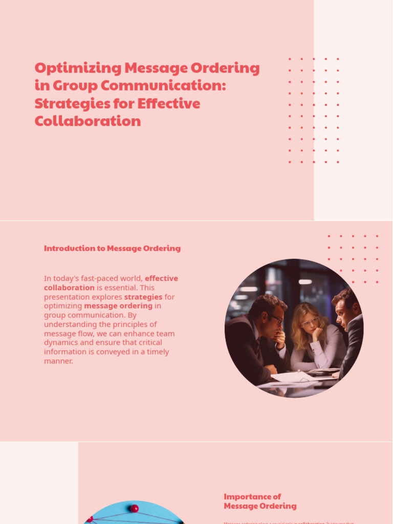 Optimizing Message Ordering in Group Communication Strategies For Effective Collaboration | PDF