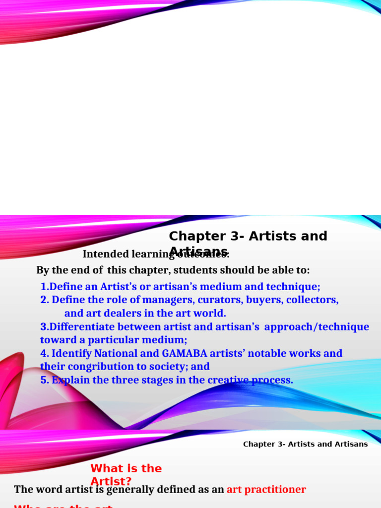 Art App c3 B Artists and Artisan 2023 1 | PDF