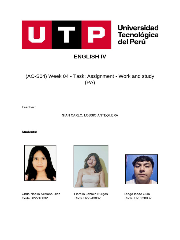 (AC-S04) Week 04 - Task - Assignment - Work and Study (PA) | PDF