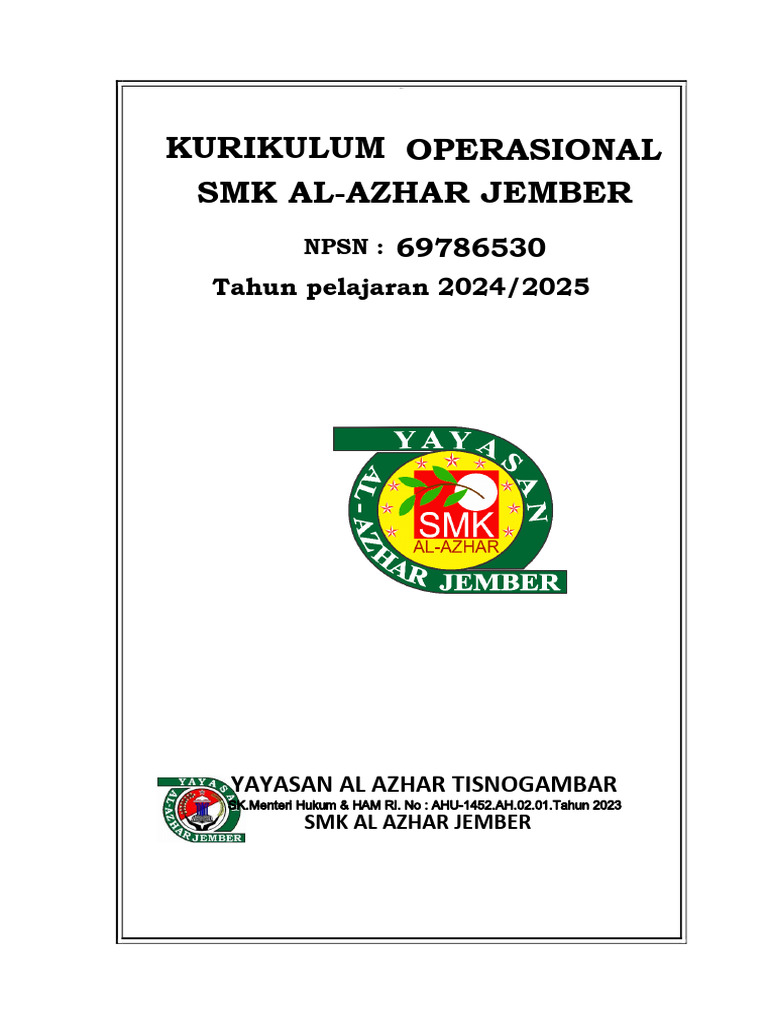 SMK Al-Azhar Jember Curriculum | PDF