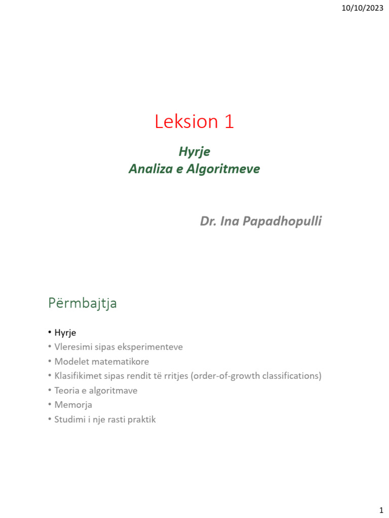 Leksion 1 | PDF