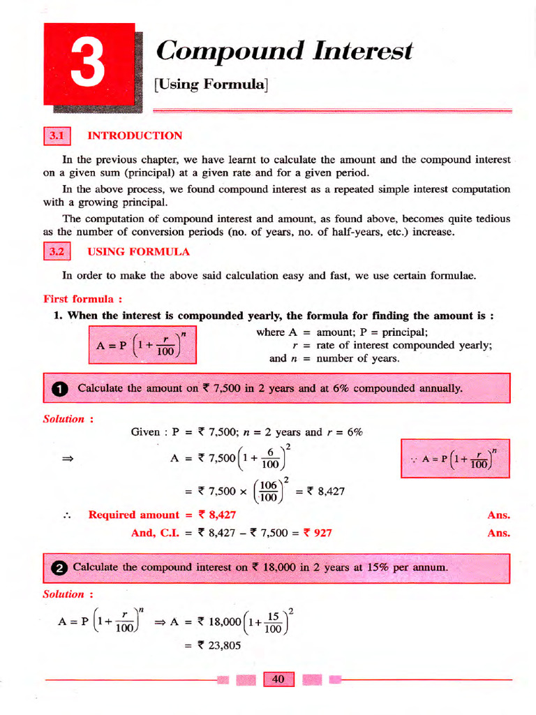 3.) Compound Interest Using Formula | PDF