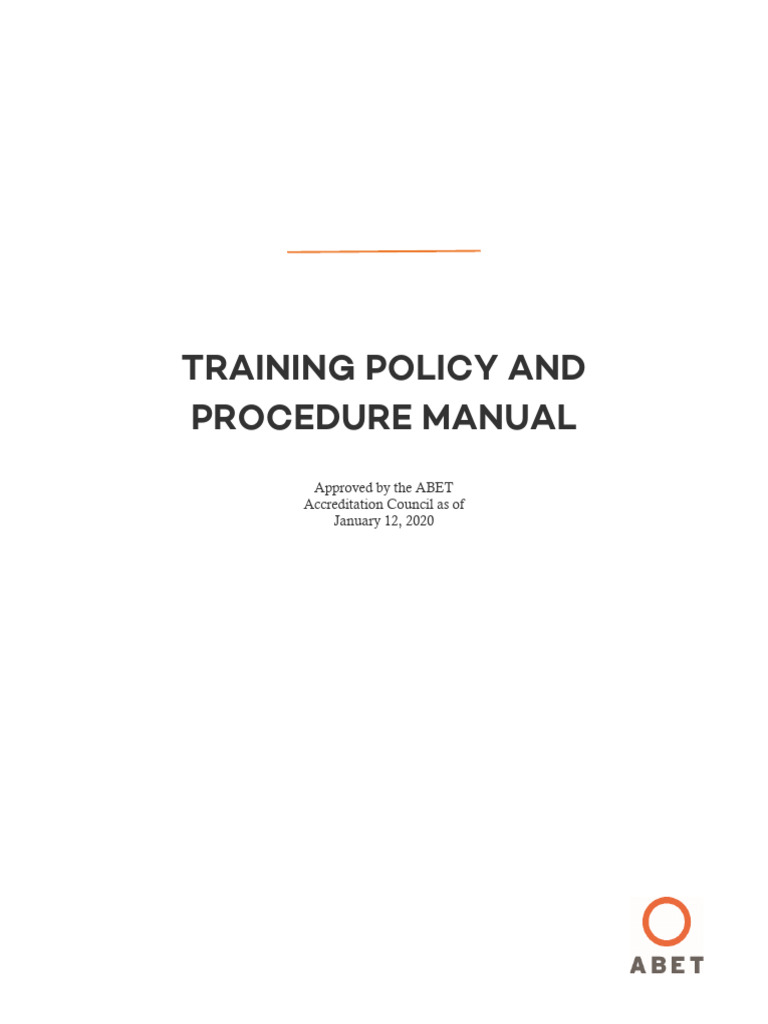 Training Policy Procedure Manual 2020 | PDF