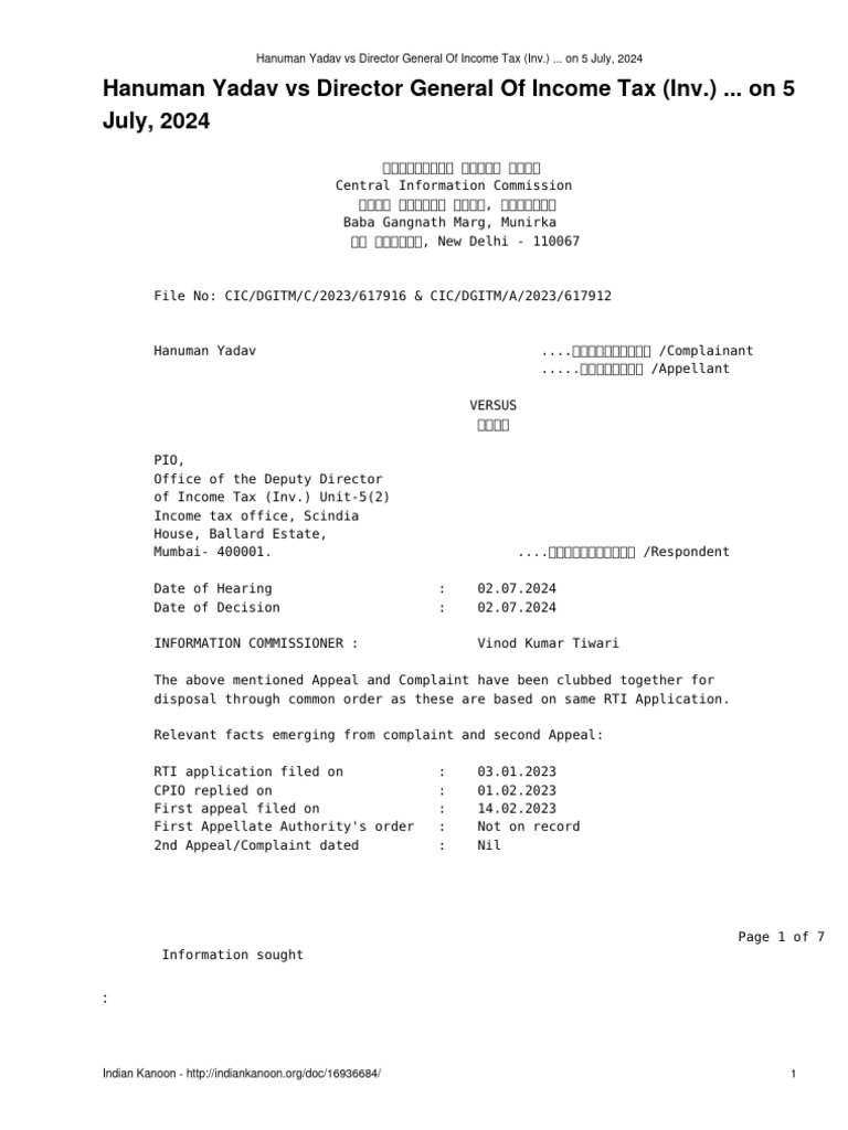 RTI Appeal on Tax Evasion Petition | PDF | Complaint | Appeal