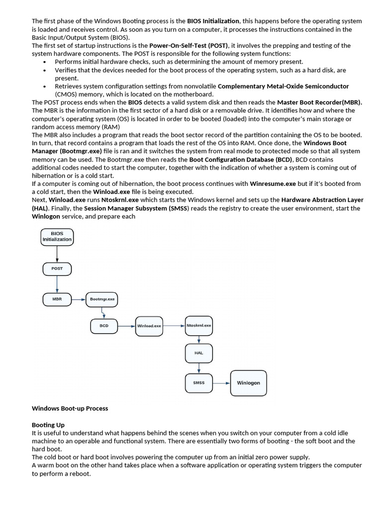 Windows Boot Process Explained | PDF | Booting | Bios