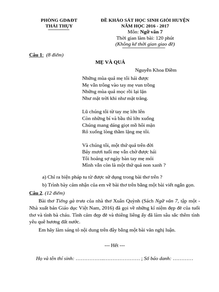 De Thi Chon HSG 71 | PDF