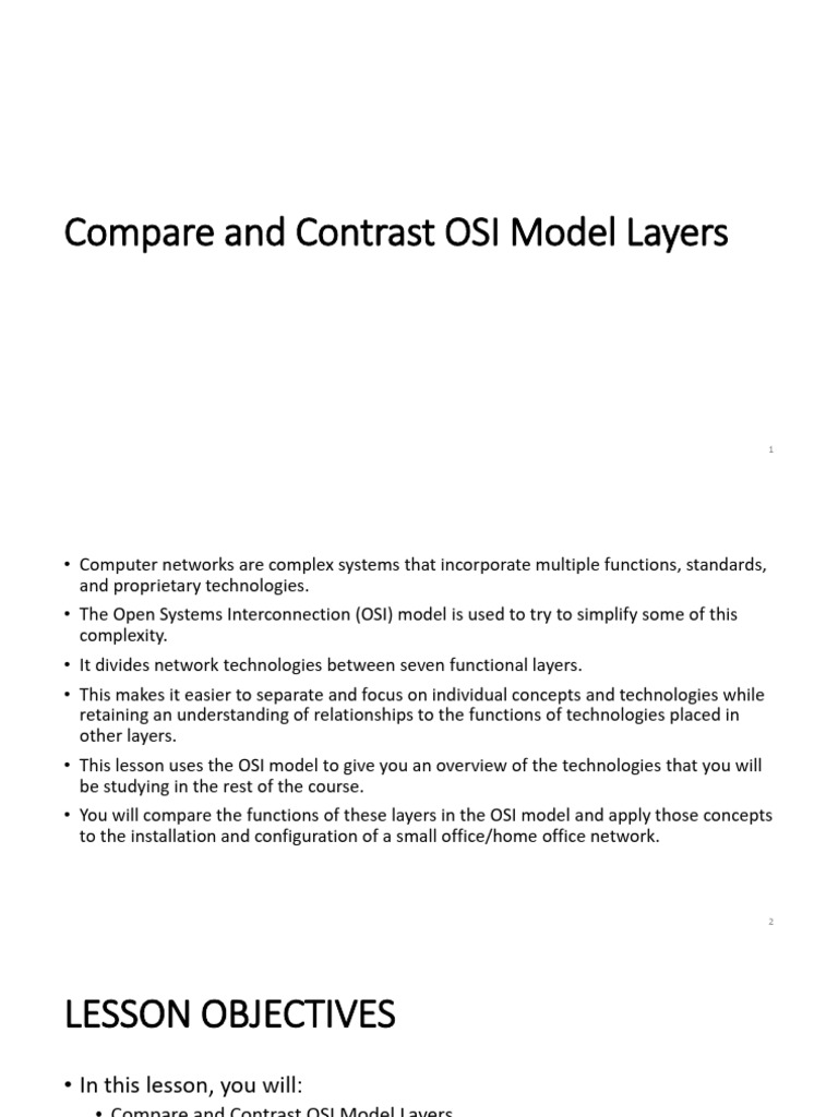 Comparing and Contrast OSI Model Network Functions | PDF