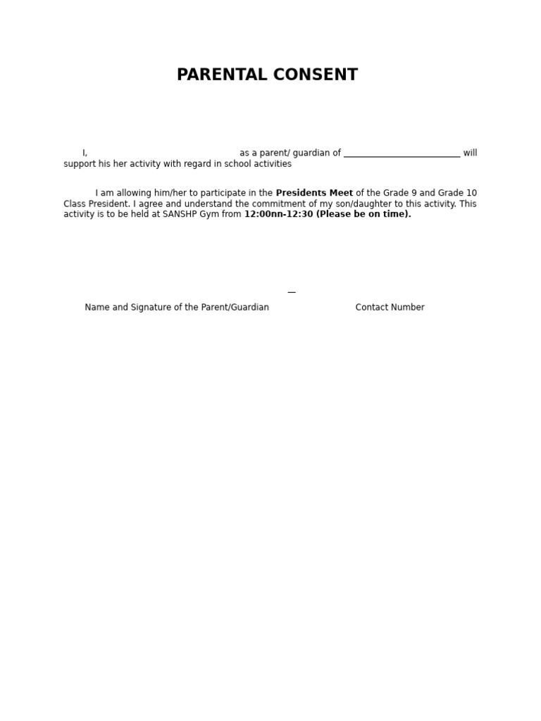 Parents Consent Coms | PDF