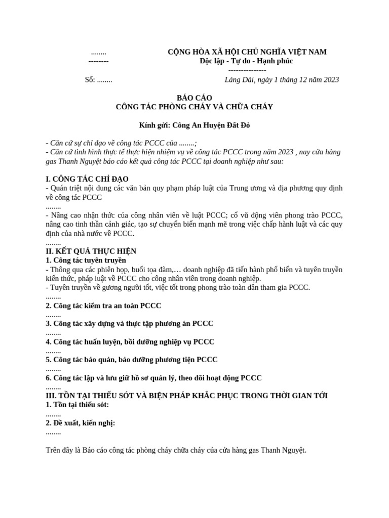 báo cáo PCCC | PDF