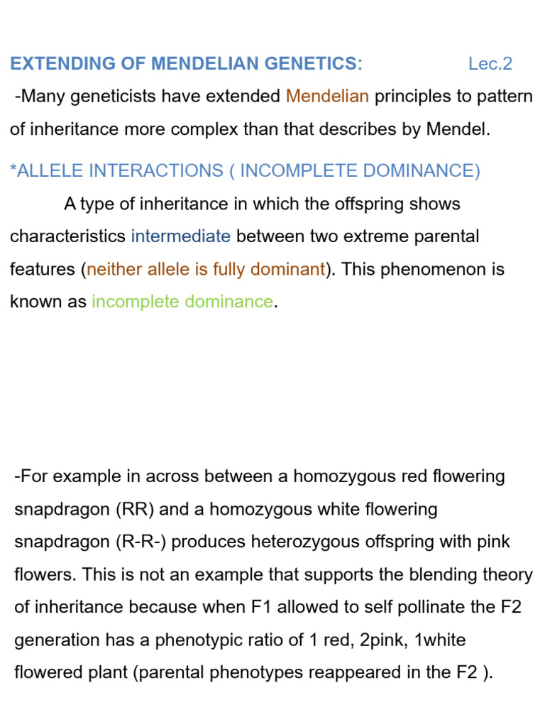 LG 2 (Extending Mendelian Genetics) | PDF