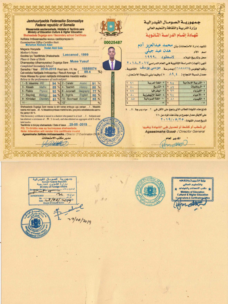 Somalia Certi | PDF