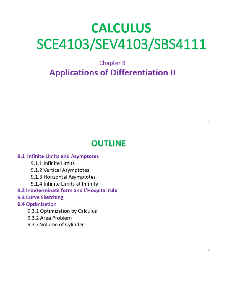 Chapter 9 Application of Differentiation II | PDF