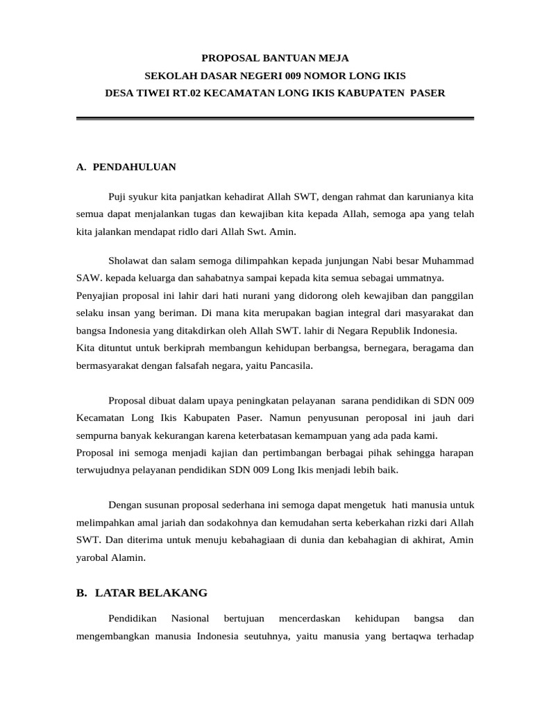 Proposal Bantuan Komputer | PDF