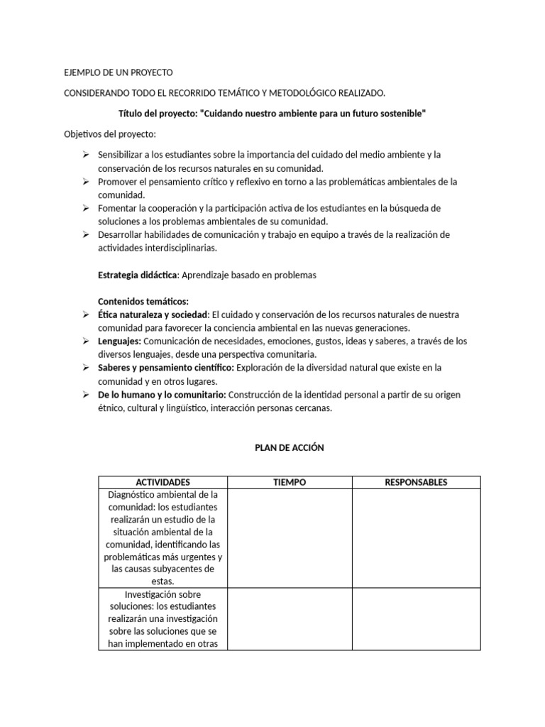Ejemplo de Proyectos | PDF