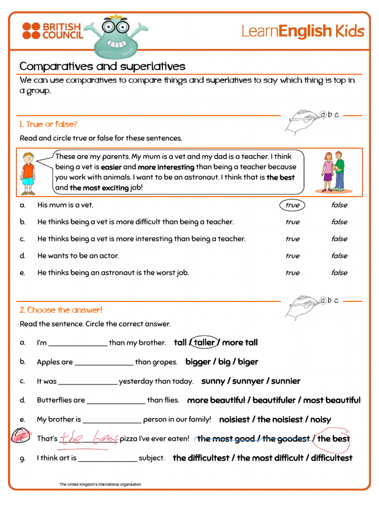 grammar-practice-comparatives-and-superlatives-worksheet | PDF
