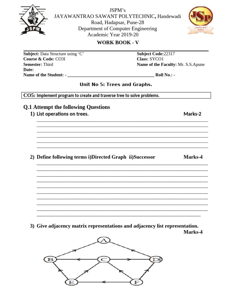 WB - 5 Trees and Graphs | PDF