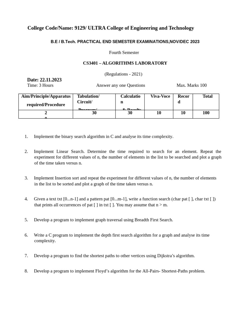 CS3401 SET1 (1) | PDF