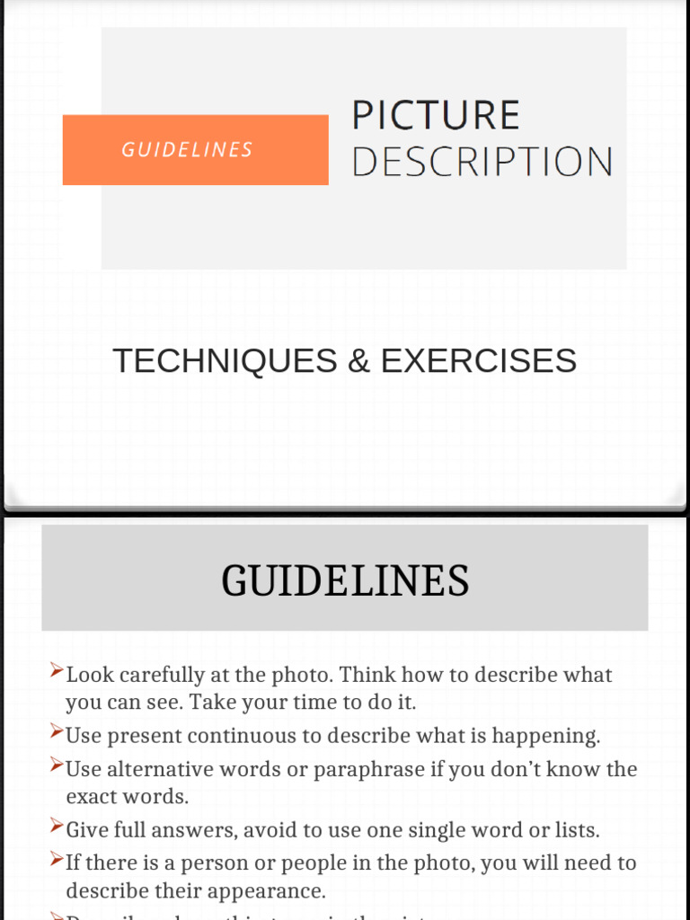 Describing A Photo (Seminar) | PDF