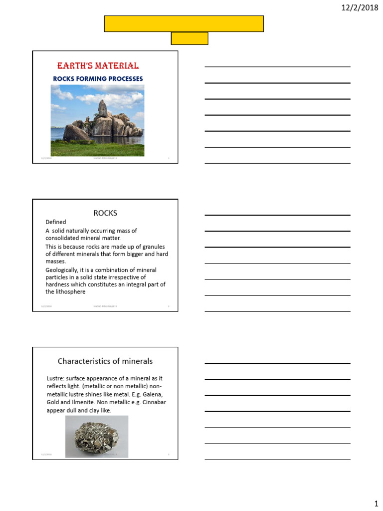 Earth's Rocks and Formation Processes | PDF | Rock (Geology) | Science ...