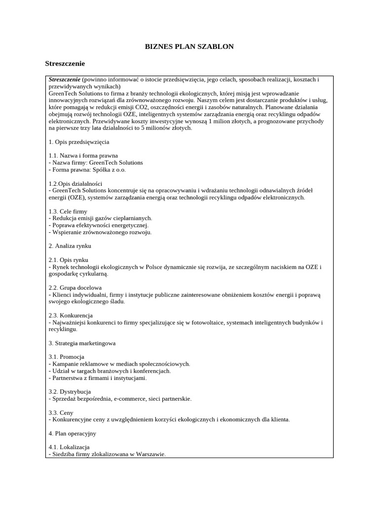 Biznes Plan | PDF