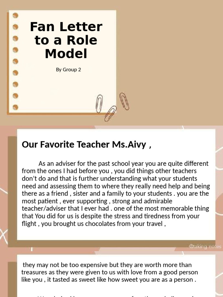 Fan Letter To A Role Model | PDF