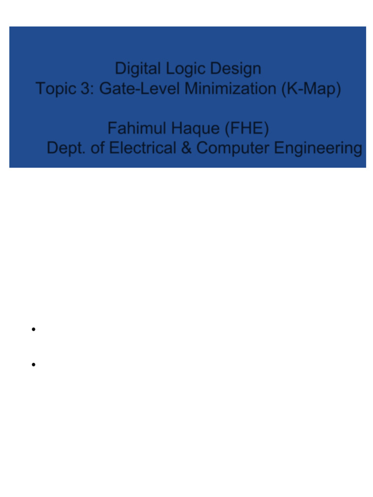 Topic 3 - Gate Level Minimization - KMAP | PDF