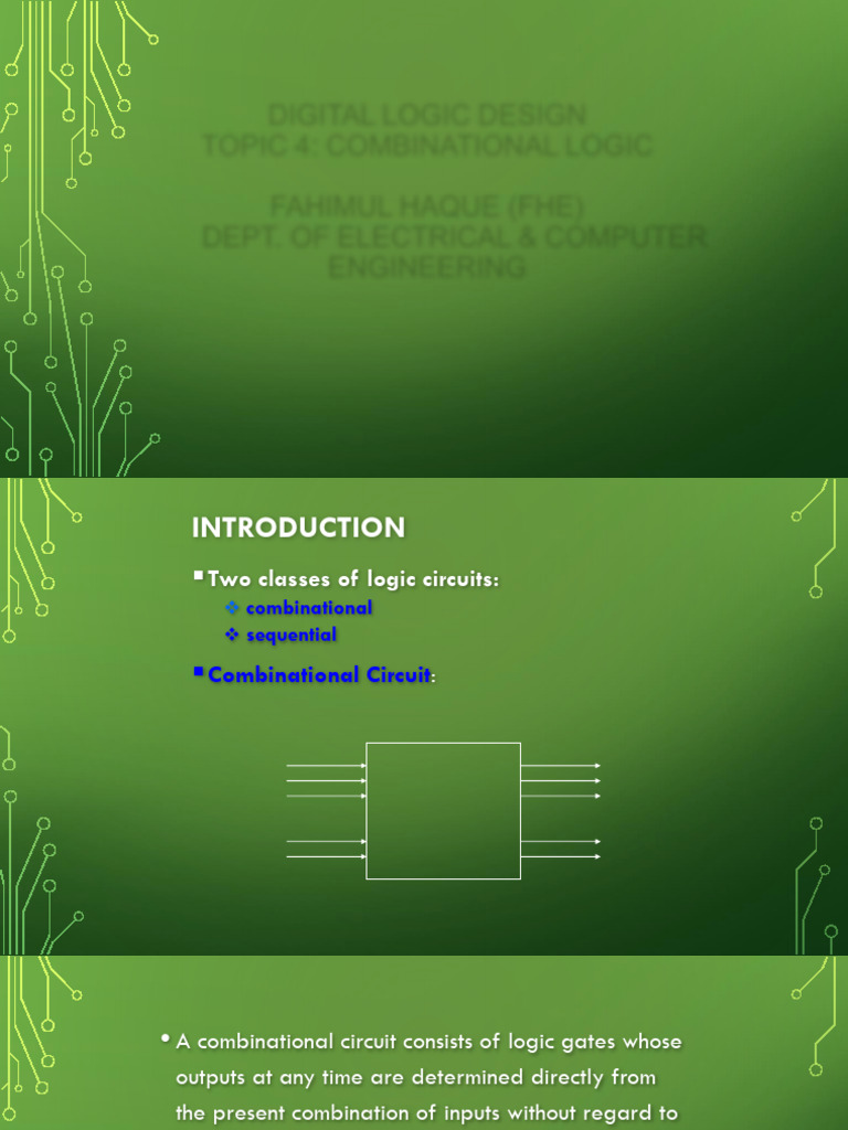 Topic 4 - Combinational Logic | PDF