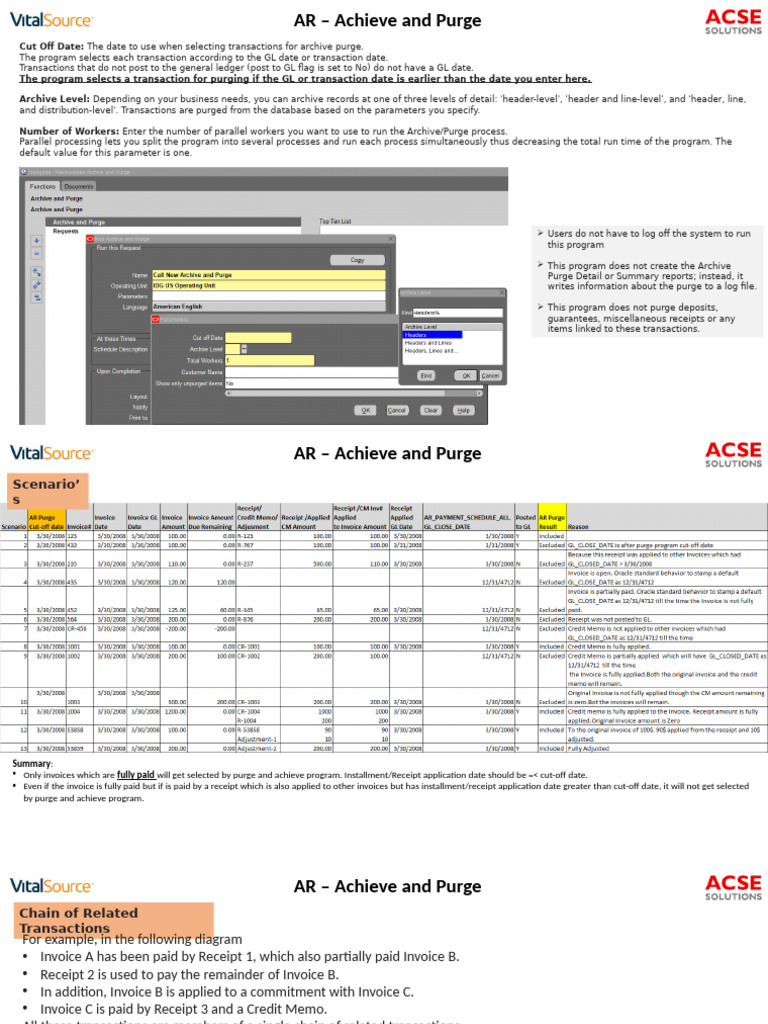 AR Purge and Archive Process - V - 2.0 | PDF