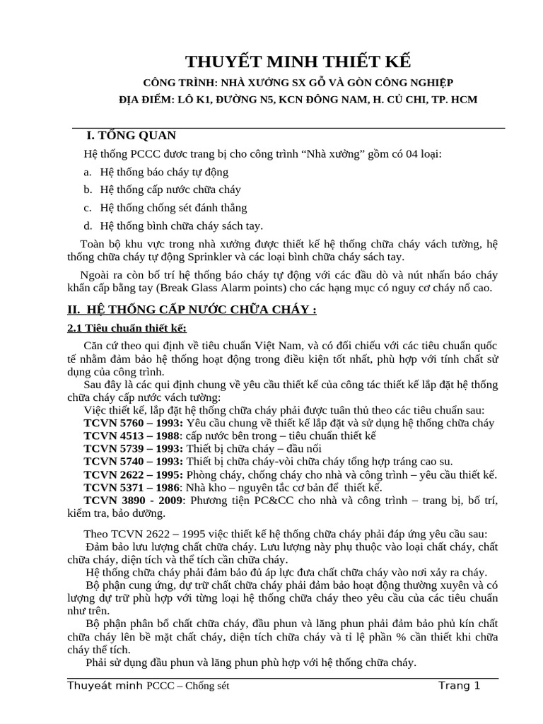 Thuyet Minh HT PCCC NHA NGOC HOANG GIA | PDF